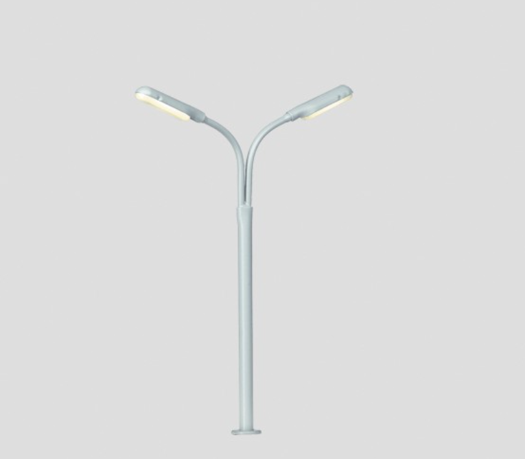 H0 1:87 escala Märklin 72801 Luminaria doble tipo látigo Altura 100 mm ...